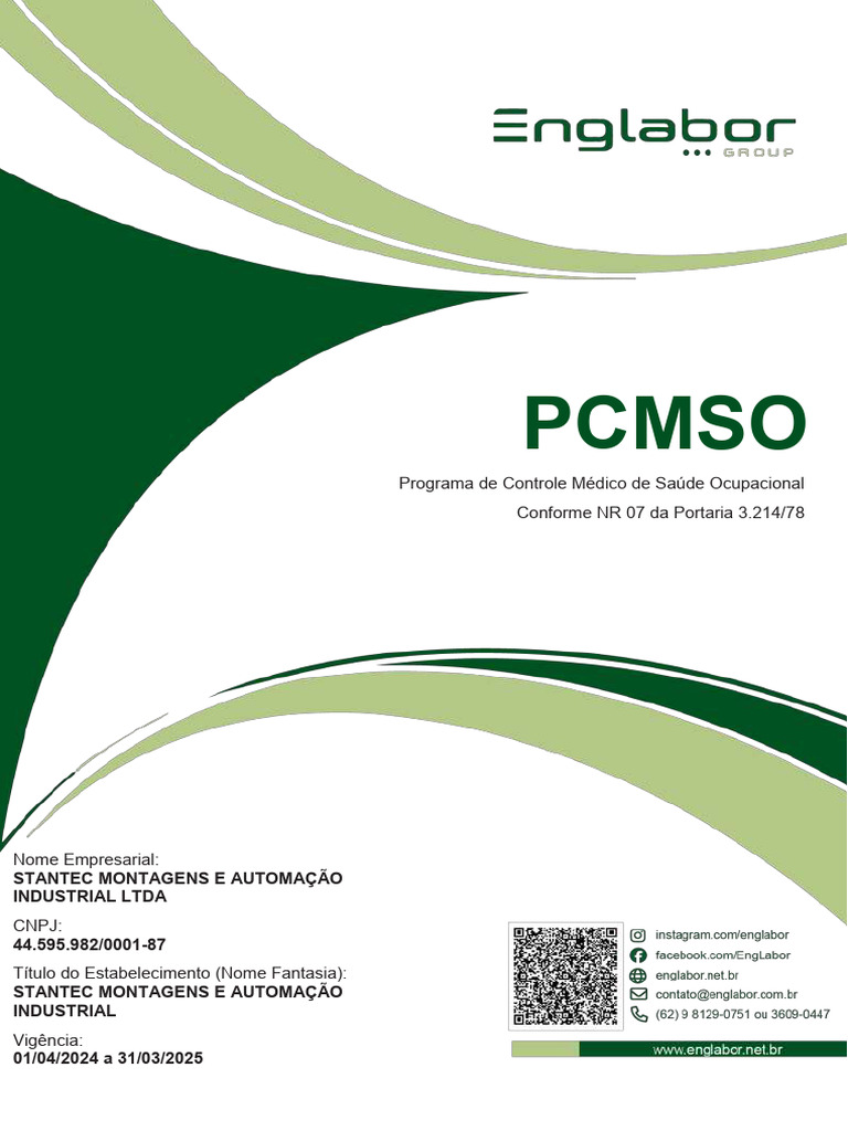 PCMSO - STANTEC 2024 | PDF | Primeiros socorros | Segurança e saúde ...