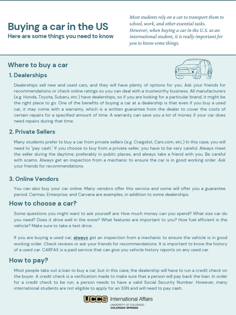 Tips To Buy A Car in The US | PDF | Department Of Motor Vehicles ...