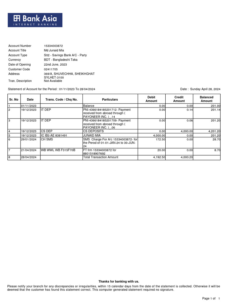 Report Transaction Statement | Download Free PDF | Banks | Financial ...