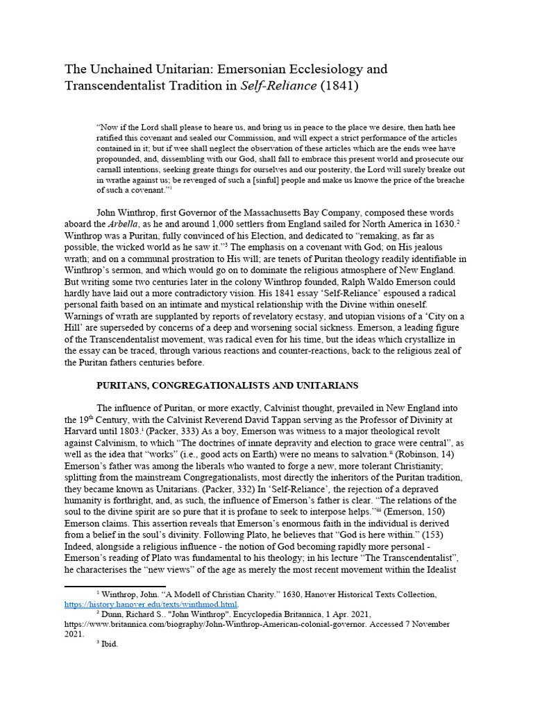 Emerson Essay | Download Free PDF | Transcendentalism | Ralph Waldo Emerson