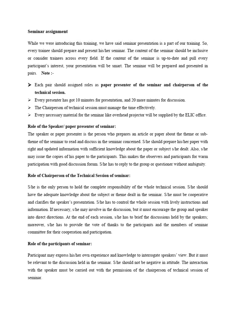 Seminar Assignment | PDF | Cognition | Human Communication