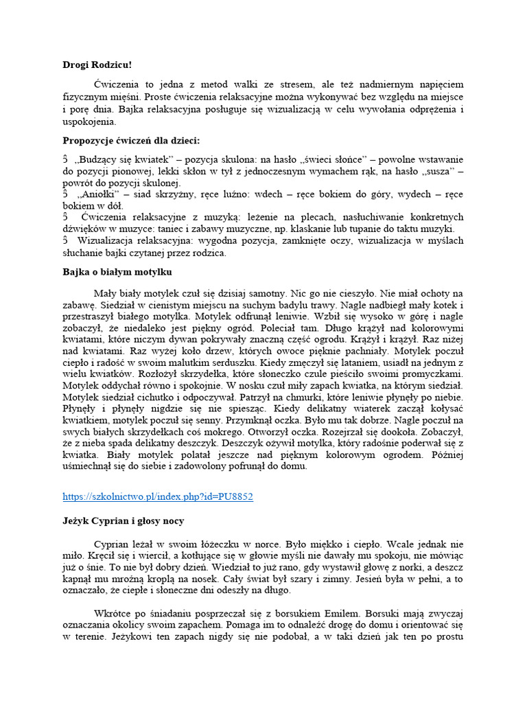 Cwiczenia I Bajki Relaksacyjne | PDF