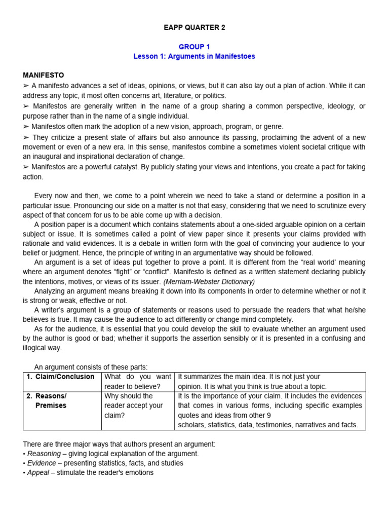 Q2 Lessons For Reportings | PDF | Argument