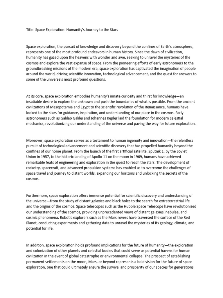 Space Exploration | PDF | Space Exploration | Exploration