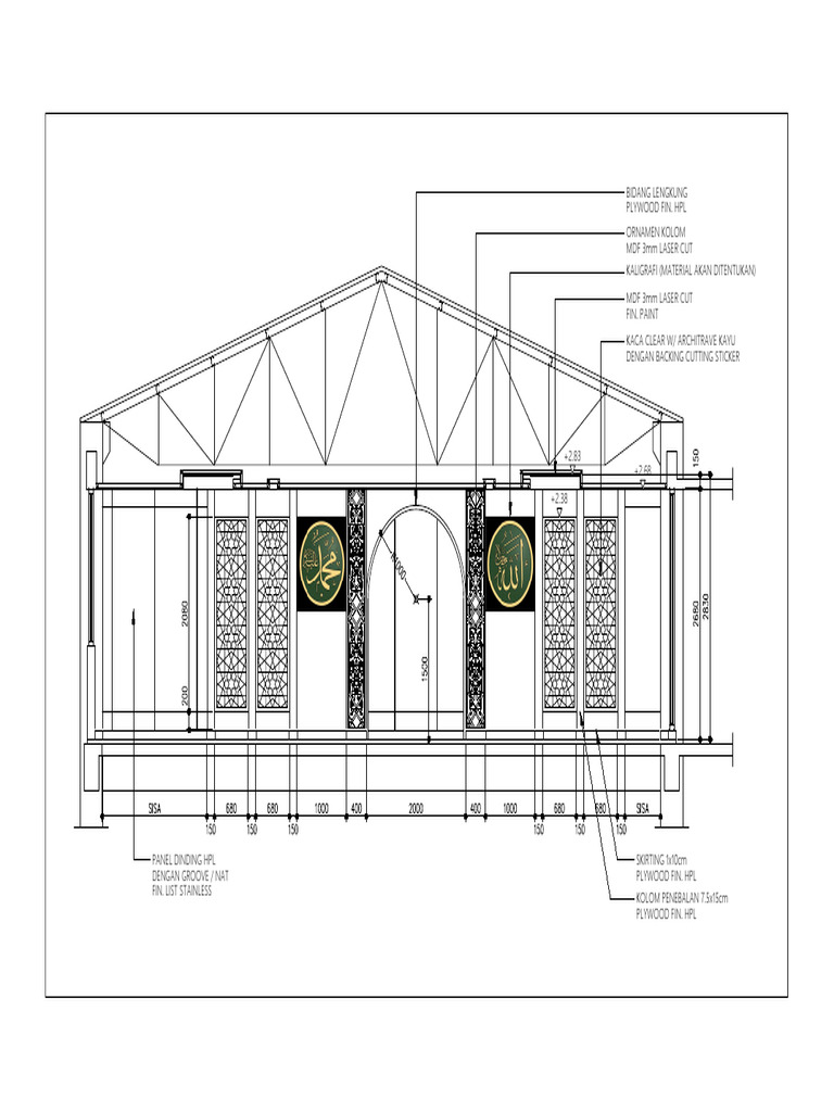 Panel Mihrab Dinding HPL dan Ornamen | PDF