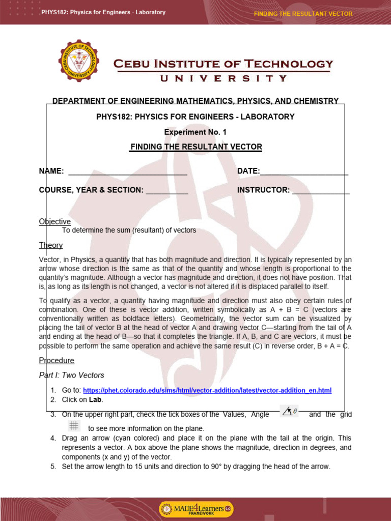Phys182 E1 | PDF | Euclidean Vector | Angle