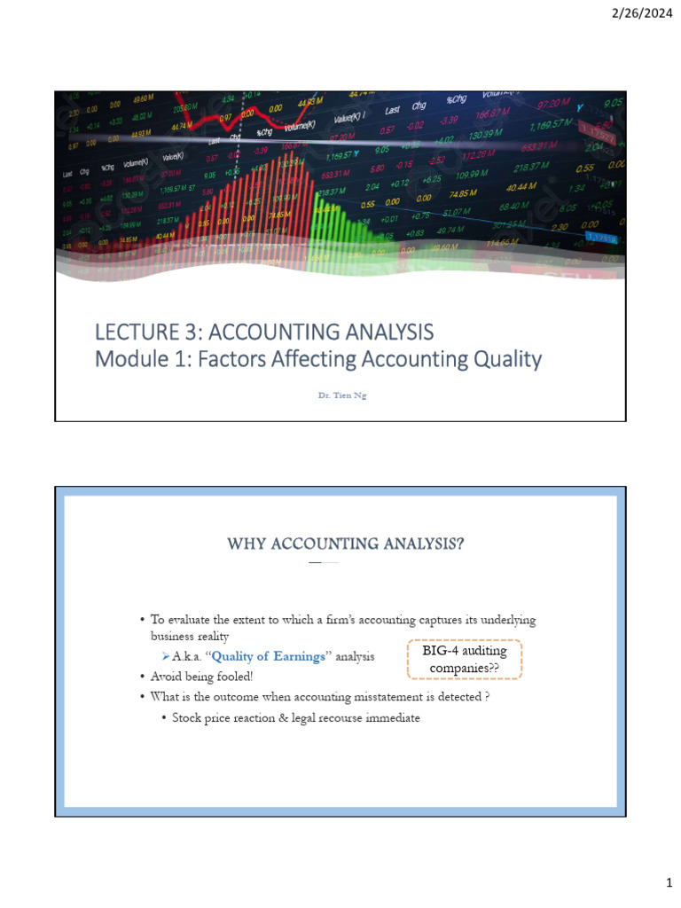 IUBAV - Lecture 3 - Module 1 and Module 2 Accounting Analysis (S2 2023 2024) | PDF | Expense ...