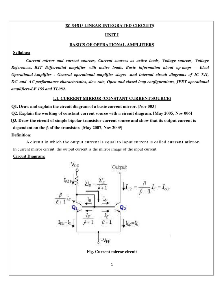 Ec3451-Linear Integrated Circuits-794841764-Ece Lic 2021 Re | PDF | Operational Amplifier ...
