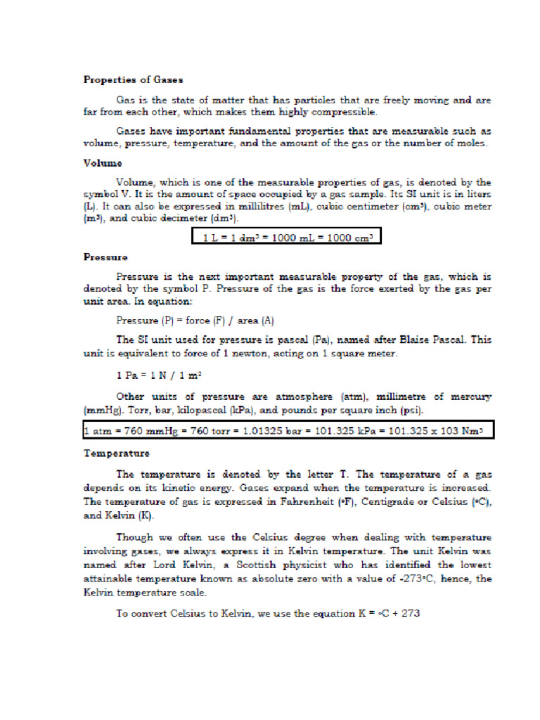 Properties of Gases | PDF