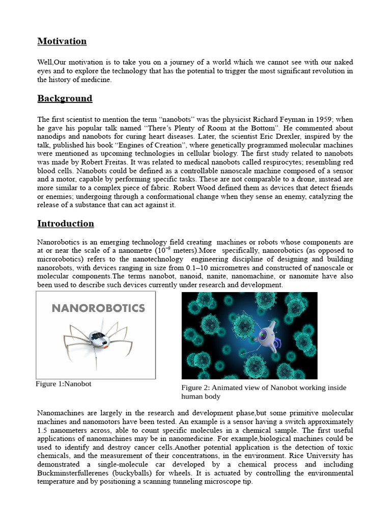 NanoRobotics | PDF | Nanotechnology | Physical Sciences