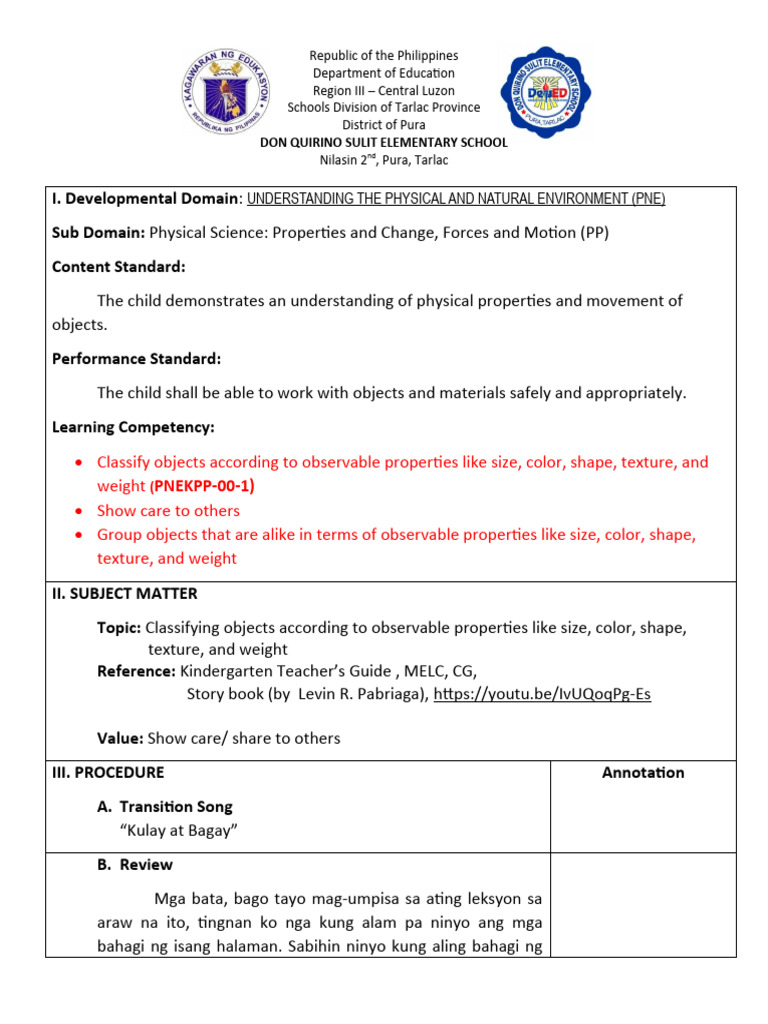 COT Lesson Plan 2021 | PDF
