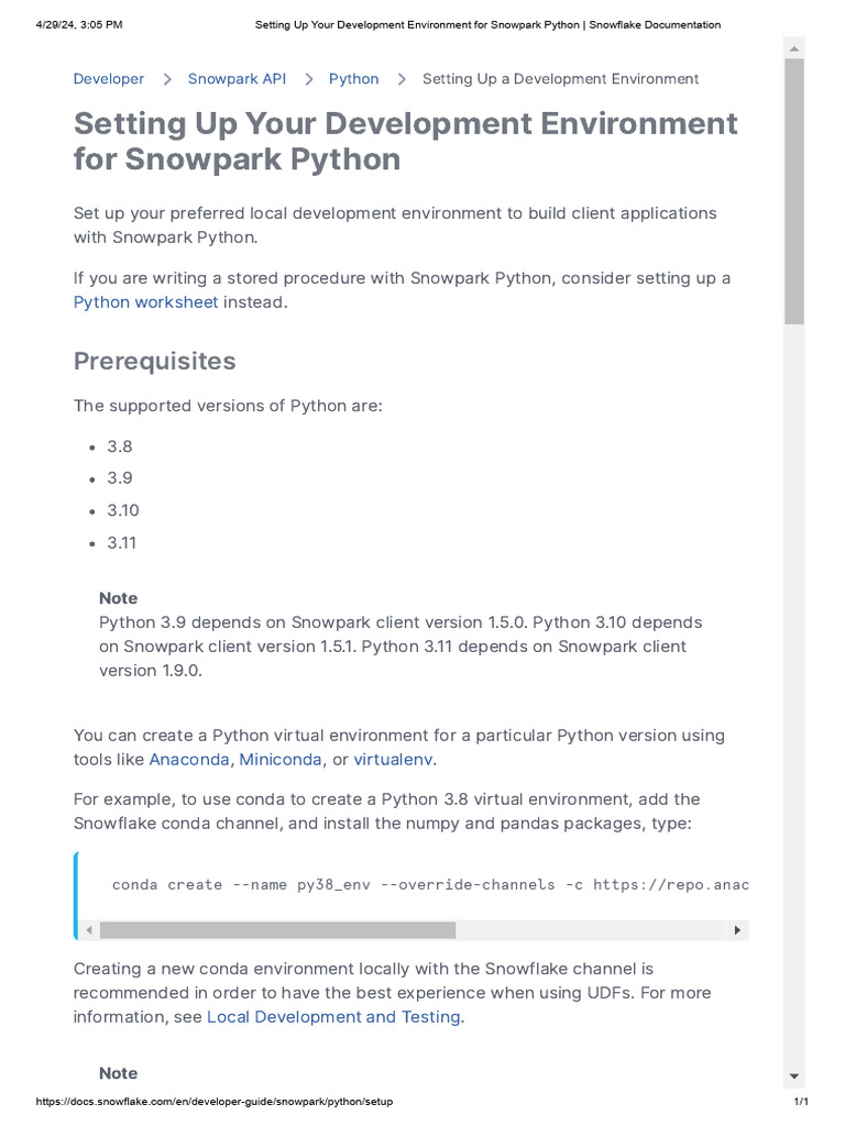 Setting Up Your Development Environment For Snowpark Python - Snowflake ... Setting Up Your Development Environment For Snowpark Python - Snowflake ...