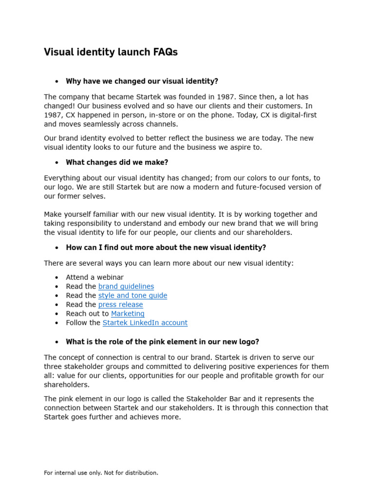 Visual Identity Launch FAQs | PDF | Brand | Marketing
