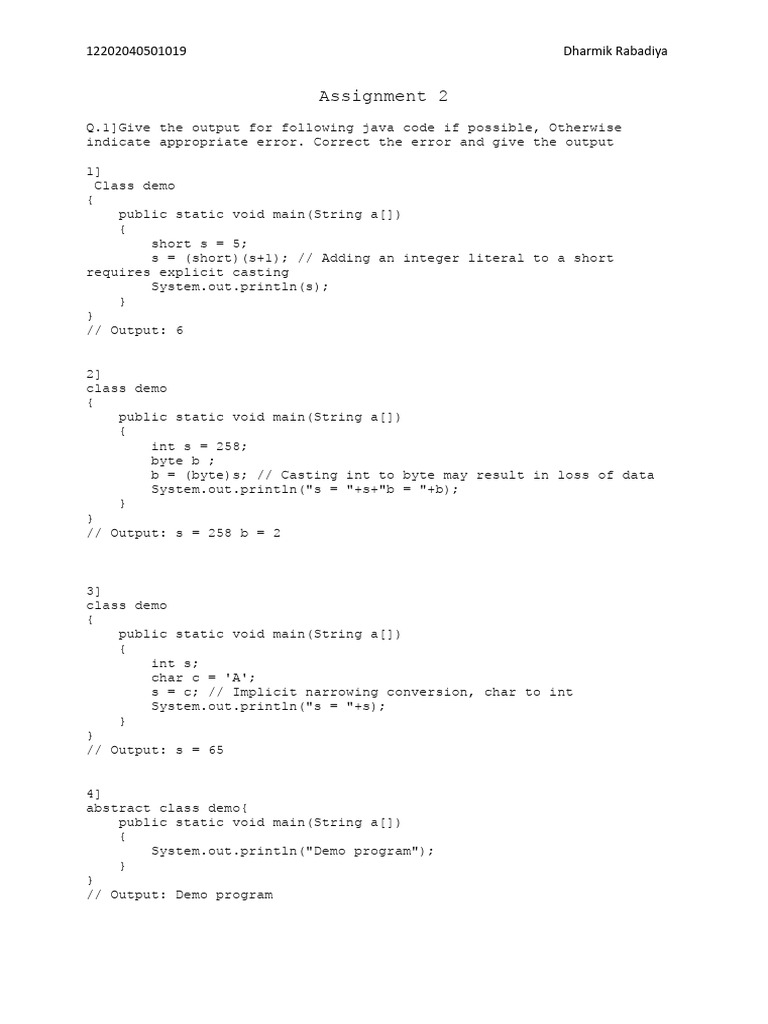 ASS2 | PDF | Class (Computer Programming) | Computer Science
