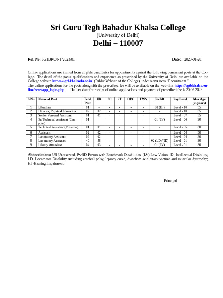 Khalsa College Advt. 2023 | PDF | Academic Degree | Doctor Of Philosophy