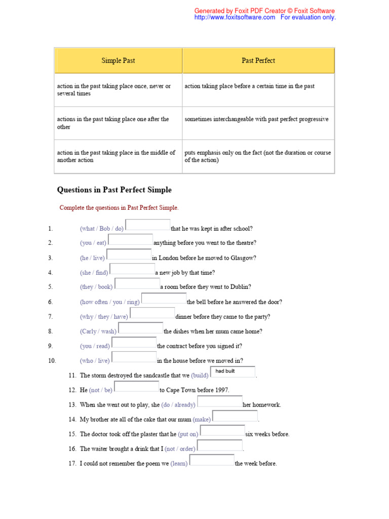 English Grammar Exercise Pdf Grammatical Tense Linguistics