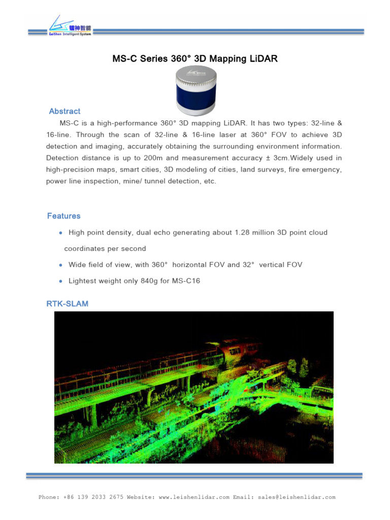 MS C32 16 Specification | PDF | Lidar | Metrology