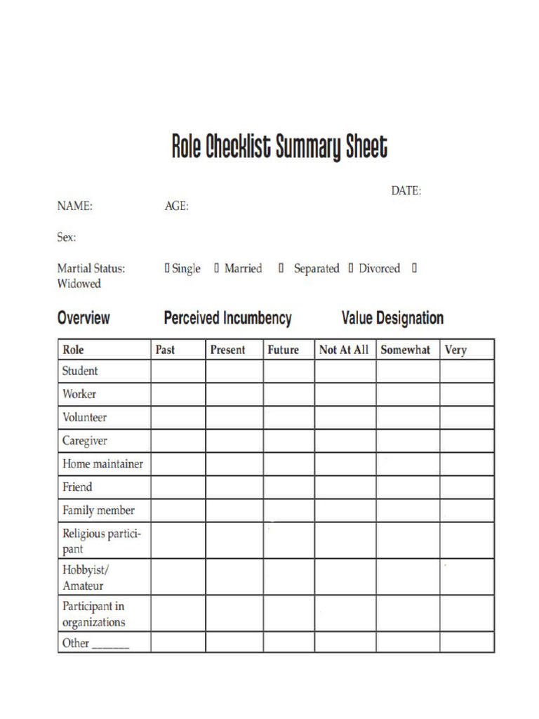 Role Checklist | PDF