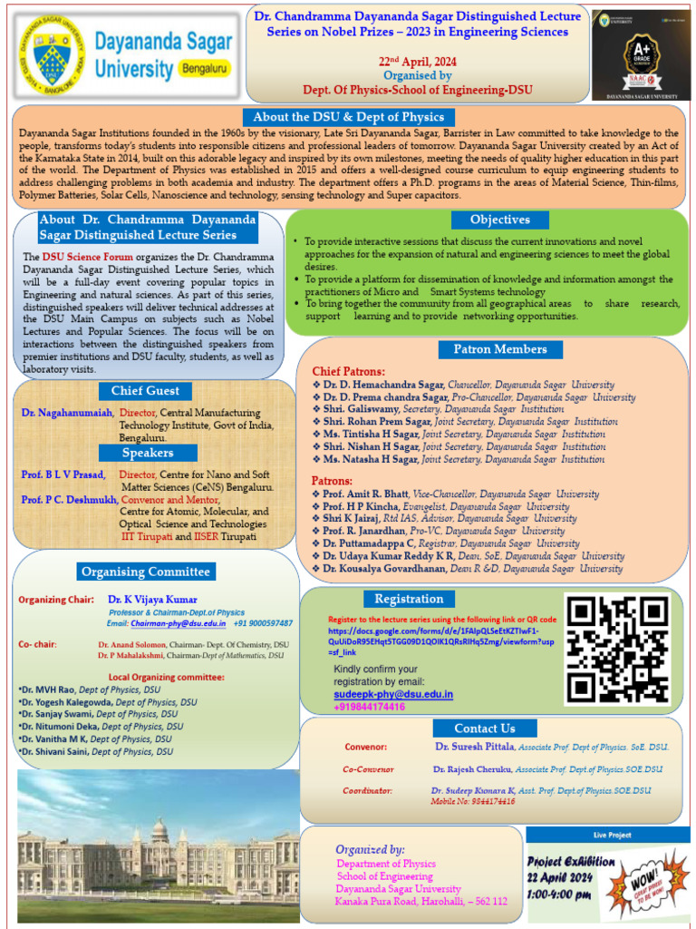 DR CD Sagar Lecture Series Poster-Final | PDF | Science | Physical Sciences