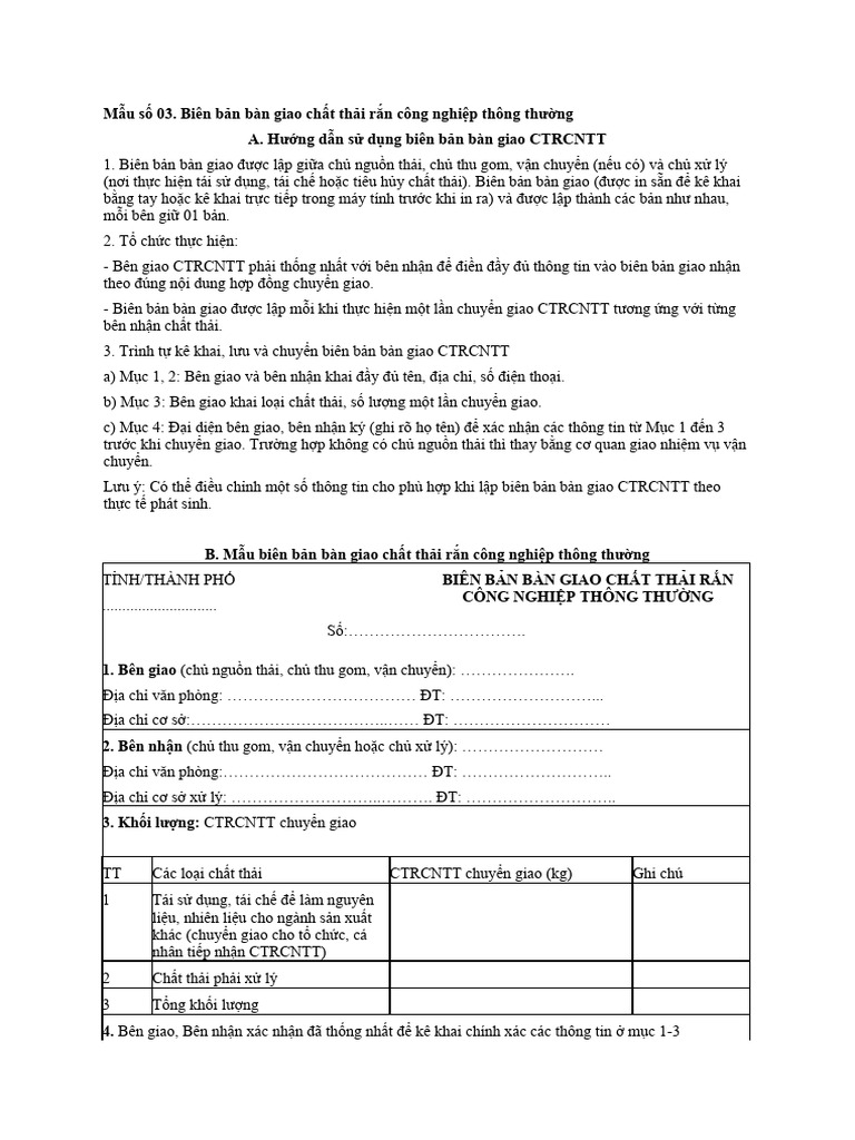 Mau So 3 Bien Ban Ban Giao CTRCN | PDF