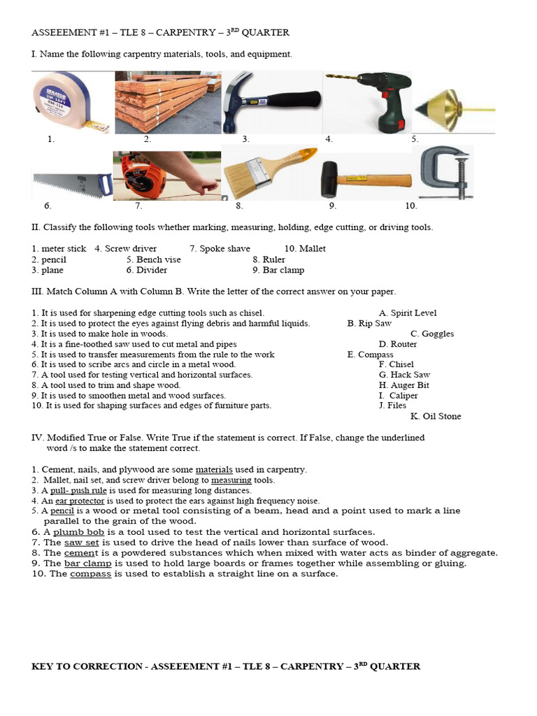 Asseeement 1 Carpentry Tools | PDF | Tools | Carpentry