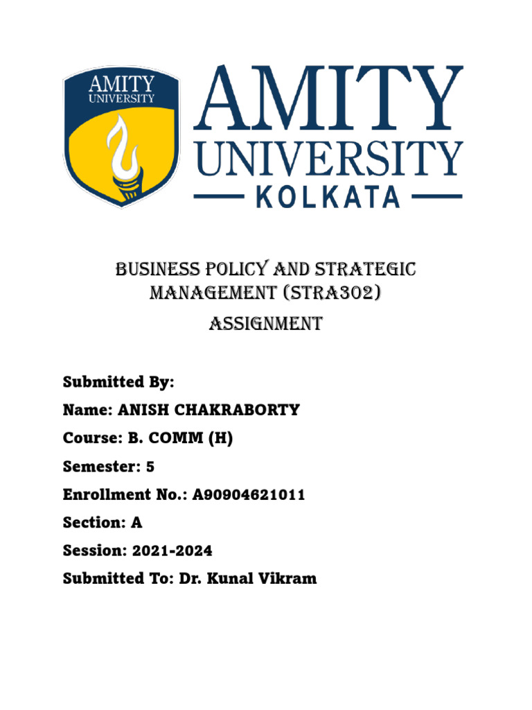 Anish 011 Stra | PDF | Corporate Social Responsibility | Strategic ...