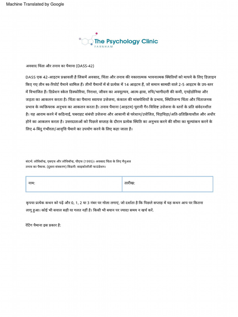 DASS 42 Editable | PDF