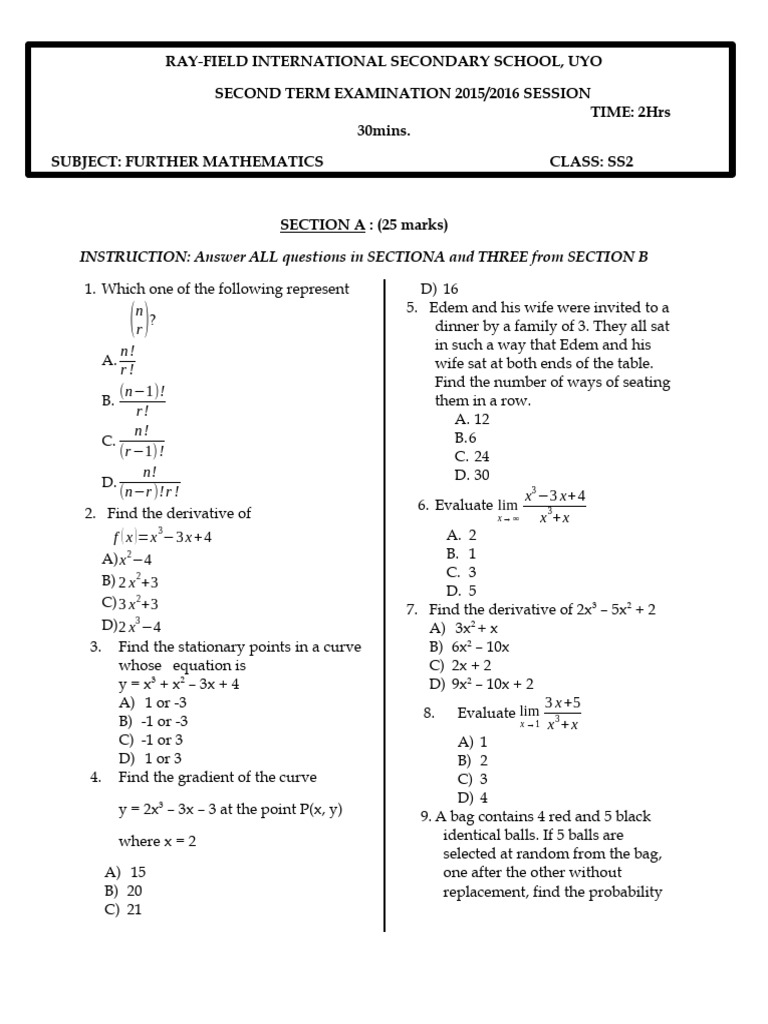 Second Term Exams | Download Free PDF | Acceleration | Mathematical ...
