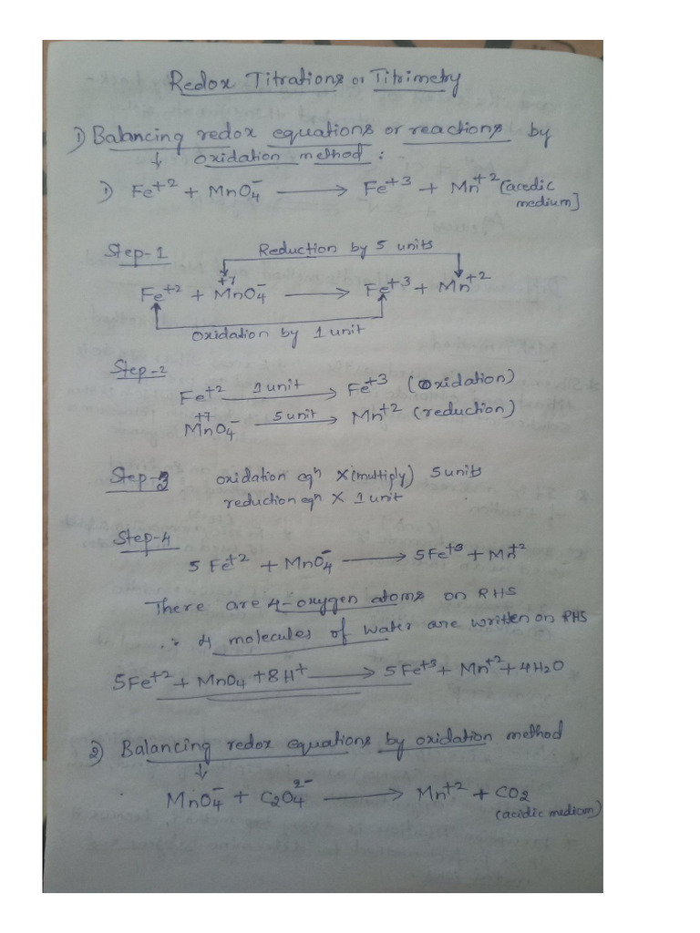 Redox Titrimetry | PDF