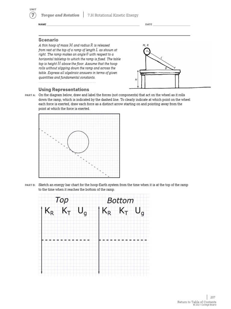 Rotational Kinetic Energy of a Hoop | PDF | Force | Applied And ...