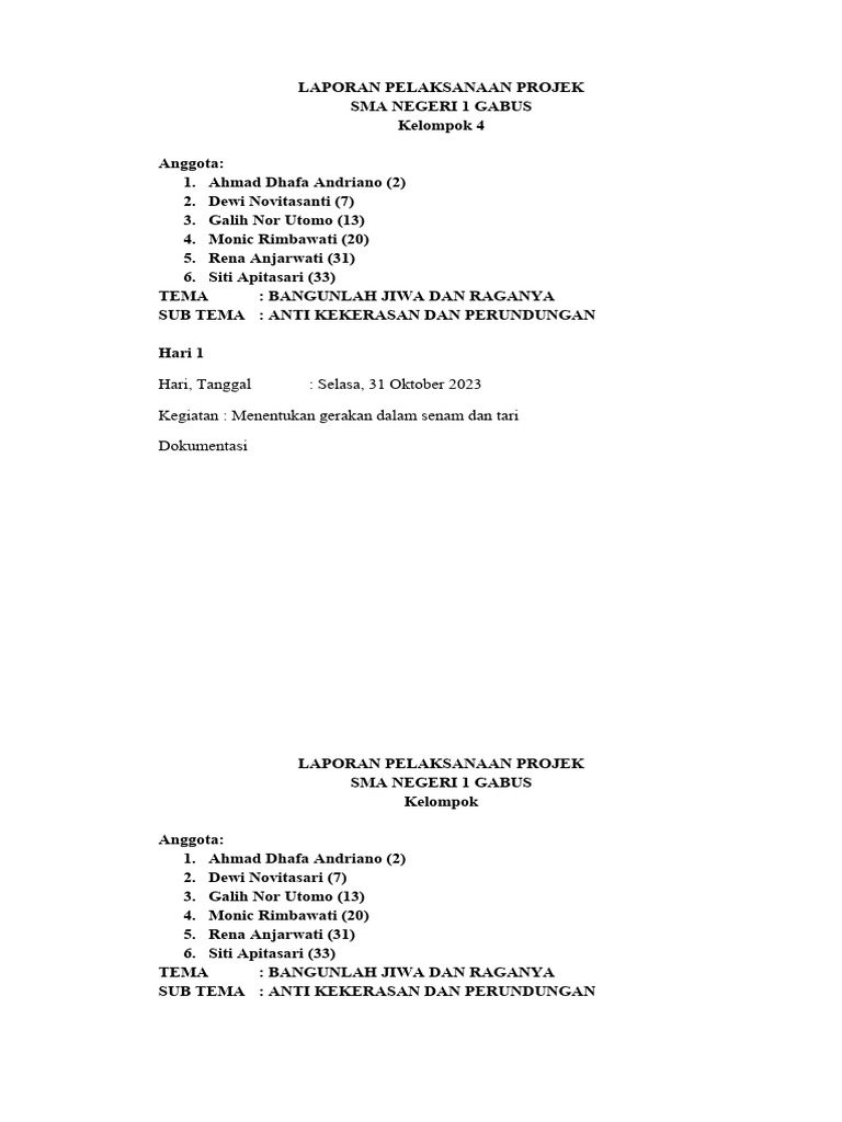 Laporan Pelaksanaan Projek Saga-1 | PDF | Perjalanan