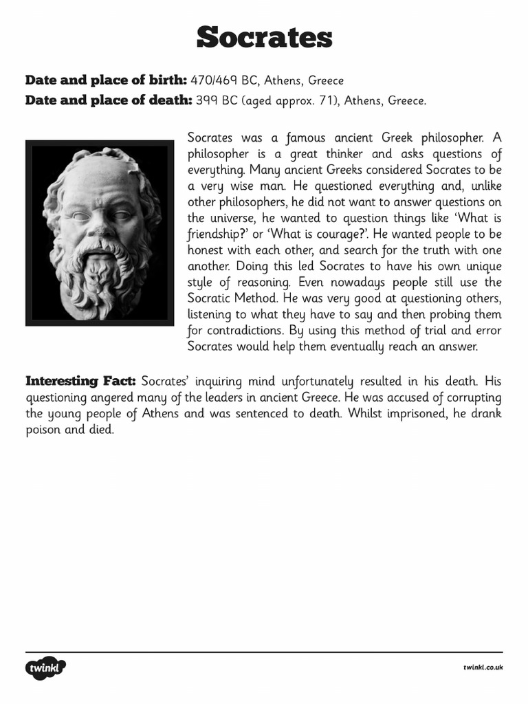 T2 T 164 Socrates Significant Individual Fact Sheet | PDF