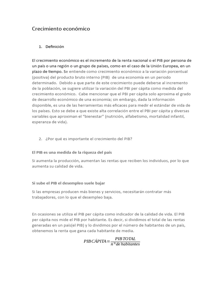 Crecimiento Económico | PDF | Producto Interno Bruto | Crecimiento económico