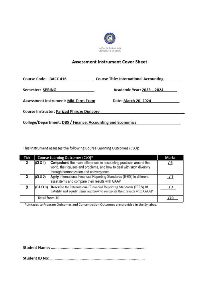 BACC 416 Assignment 1 - Questions | PDF | International Financial Reporting Standards ...