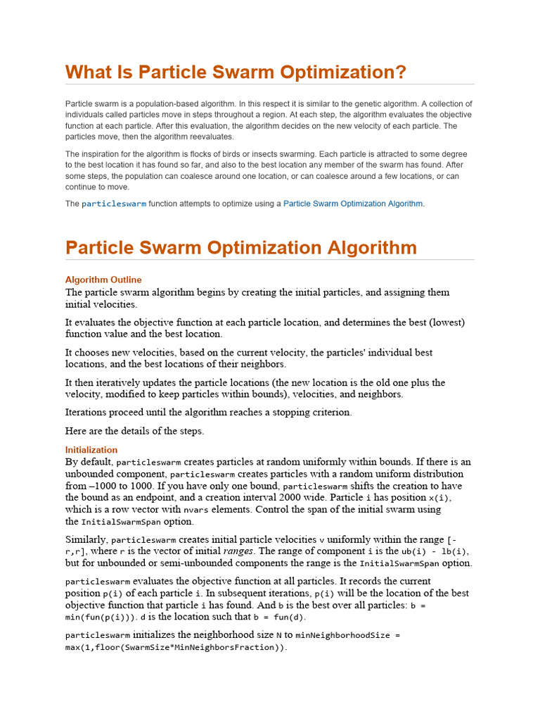 Particle Swarm Optimization Pdf Mathematical Optimization Parallel Computing