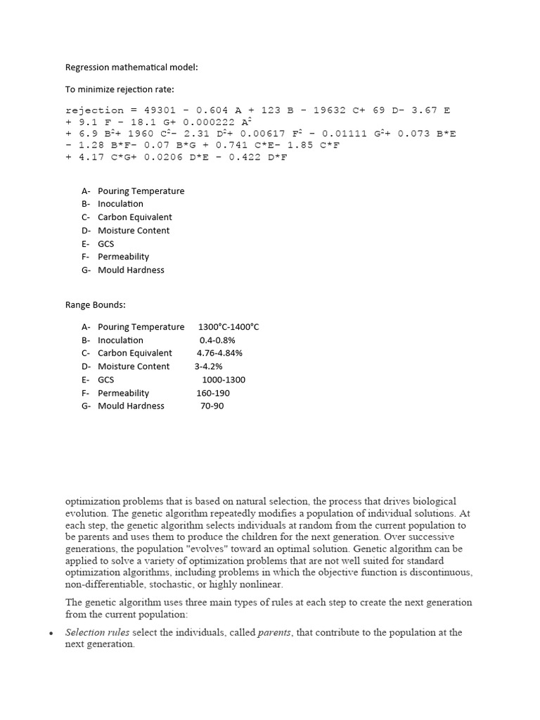 Mathematical Model - Algothim Results - Modified | PDF | Mathematical Optimization | Genetic ...