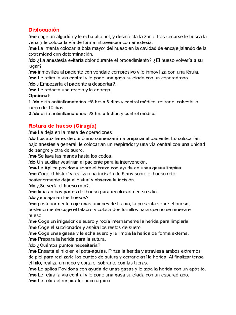 Procedimiento de Dislocación y Fractura | PDF | Terapia intravenosa ...