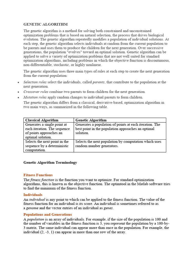 Genetic Algorthim Pdf Genetic Algorithm Mathematical Optimization