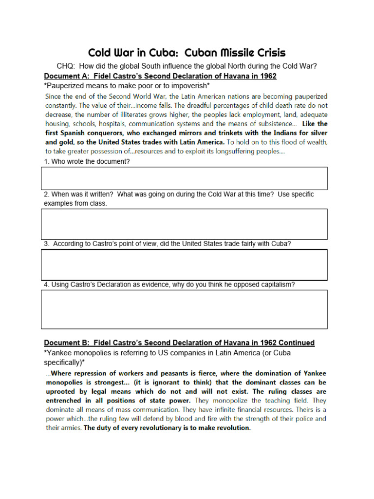 Cuban Missile Crisis and Castro's Views | PDF