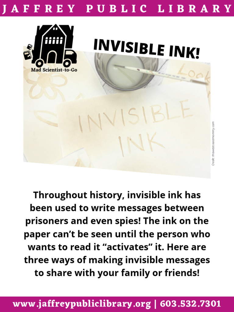 Invisible Ink Experiments | PDF | Ink | Paper