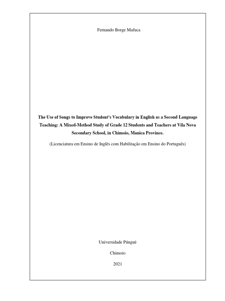 Mafuca - Final V Defeded 2021 | PDF | Vocabulary | Learning