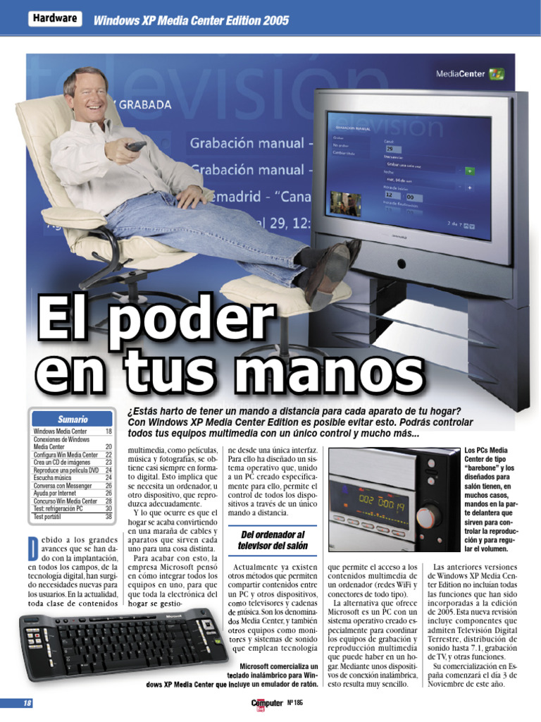 Windows XP Media Center 2005 | PDF | Windows XP | Televisión