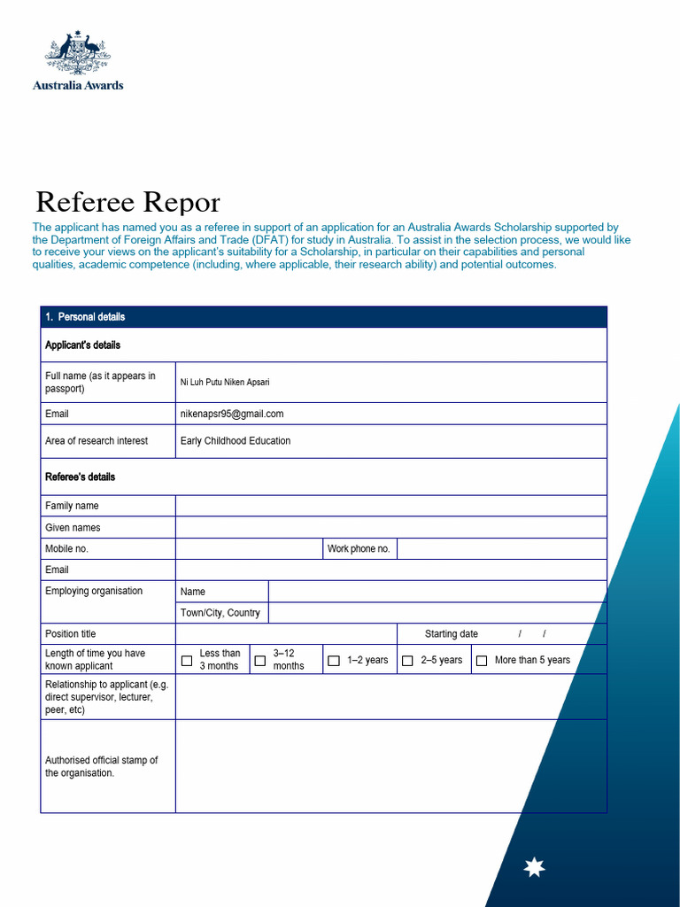 Referee Report For AAS Applications | PDF | Leadership | Doctor Of ...