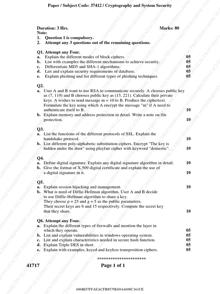 TE SEM VI DEC 2023 KT - Compressed | PDF | Public Key Cryptography | Security Technology