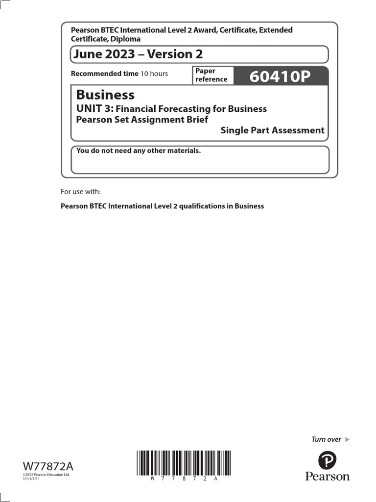 Unit 3 Level 2 YR 11 BTEC Academic YR 2023-24 | PDF | Finance & Money Management
