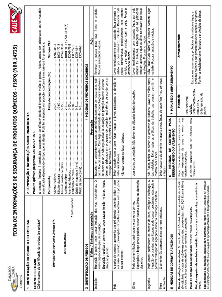 Fispq - Cimento - Cauê | PDF