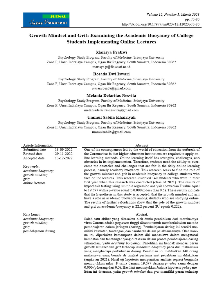 Growth Mindset - Grit 3 | PDF | Grit (Personality Trait) | Mindset