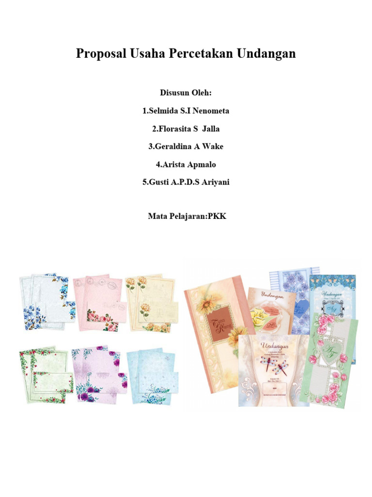Proposal Usaha Percetakan Undangan | PDF