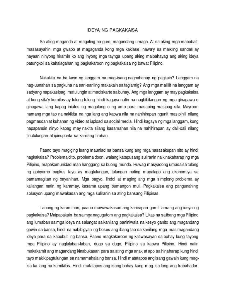 Halimbawa NG Talumpati | PDF