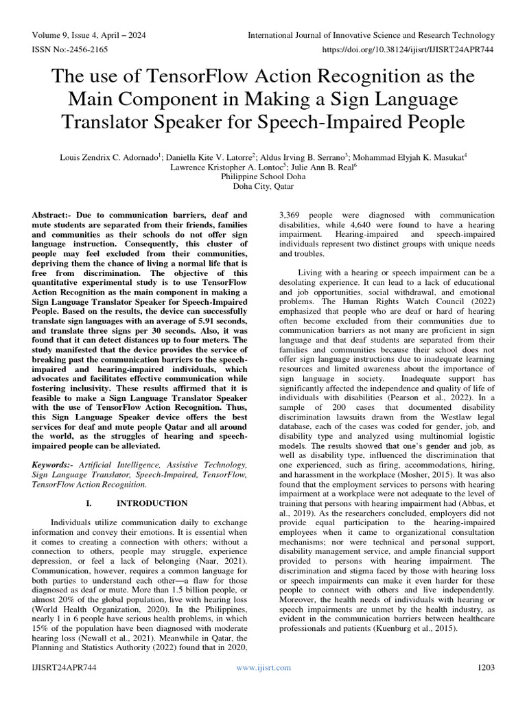 Sign Language Tech for Inclusion | PDF | Disability | Hearing Loss